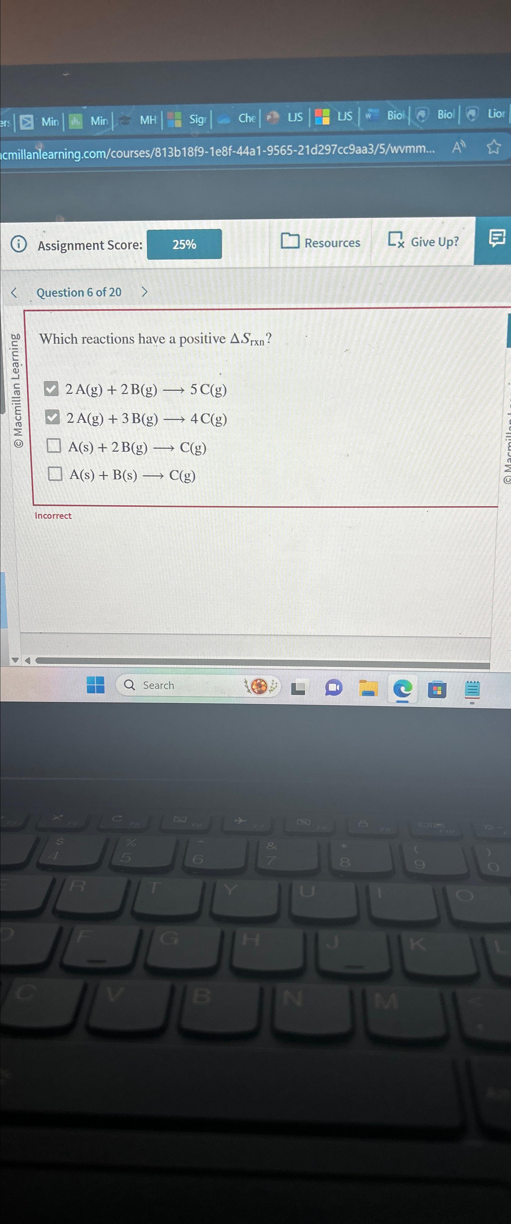 Solved Assignment Score:ResourcesGive Up?Question 6 ﻿of | Chegg.com