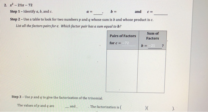 Solved a b= CE . Factor the following trinomials. 1. x2 + 7x | Chegg.com