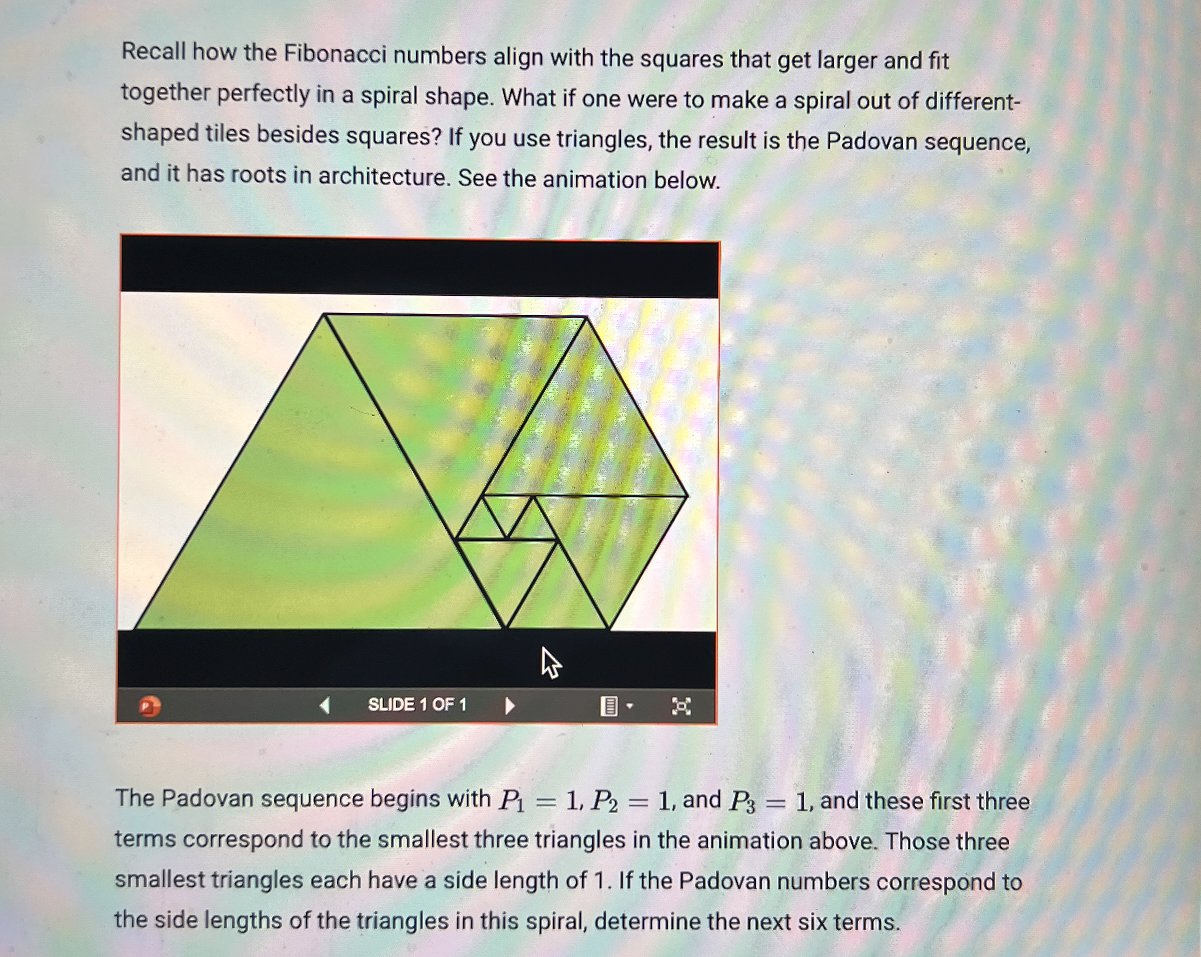Solved Recall how the Fibonacci numbers align with the | Chegg.com