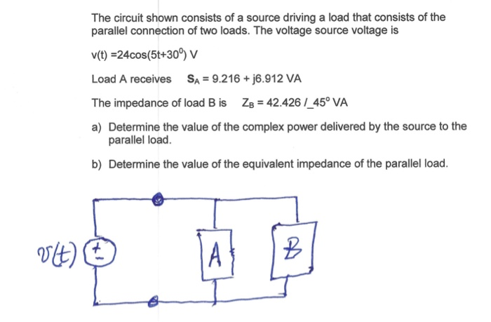 Solved The circuit shown consists of a source driving a load | Chegg.com