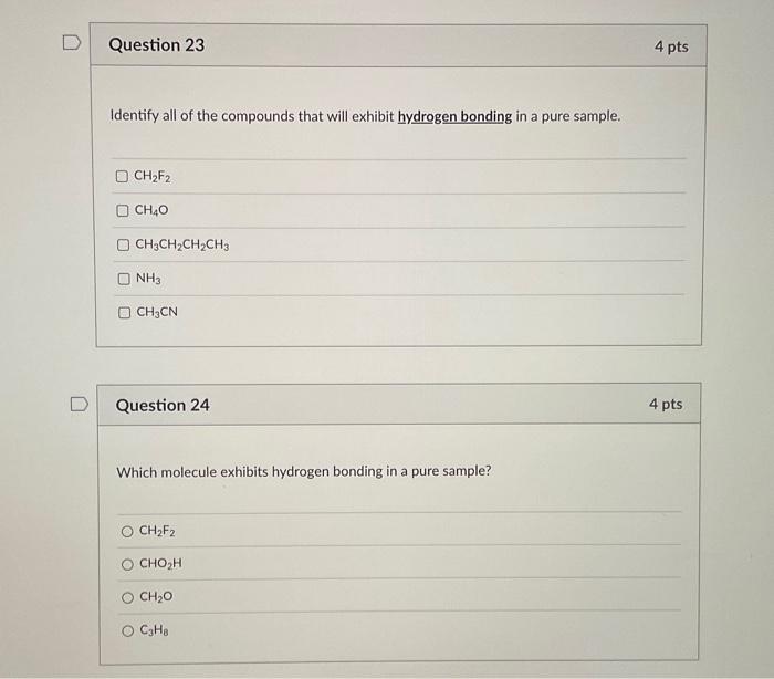 Solved Identify all of the compounds that will exhibit | Chegg.com