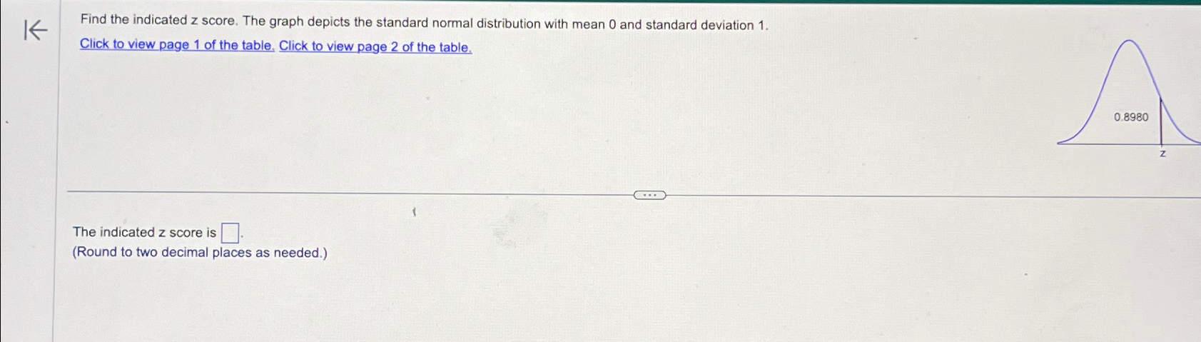 Solved Find the indicated z ﻿score. The graph depicts the | Chegg.com
