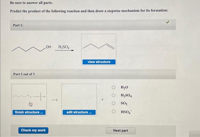 Solved Be sure to answer all parts. Predict the product of | Chegg.com