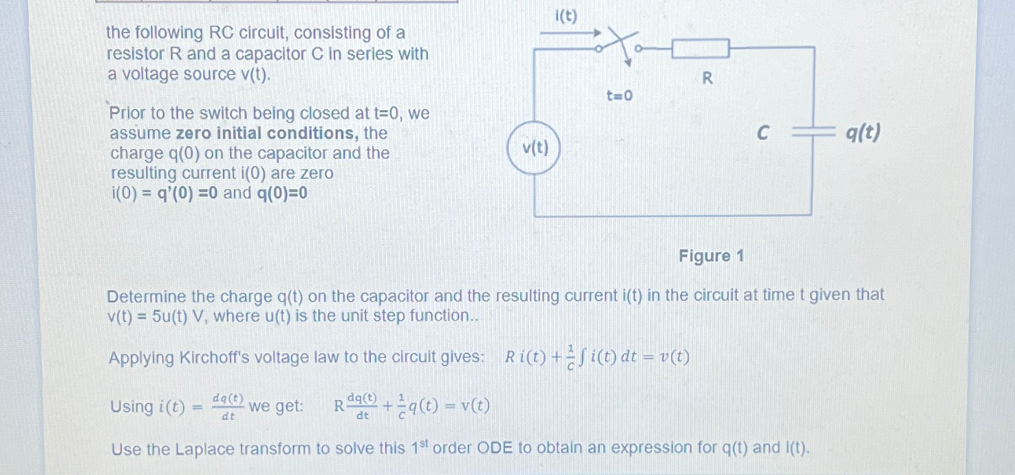 Solved R=100 ﻿ohm, C=10-3Fthe following RC circuit, | Chegg.com