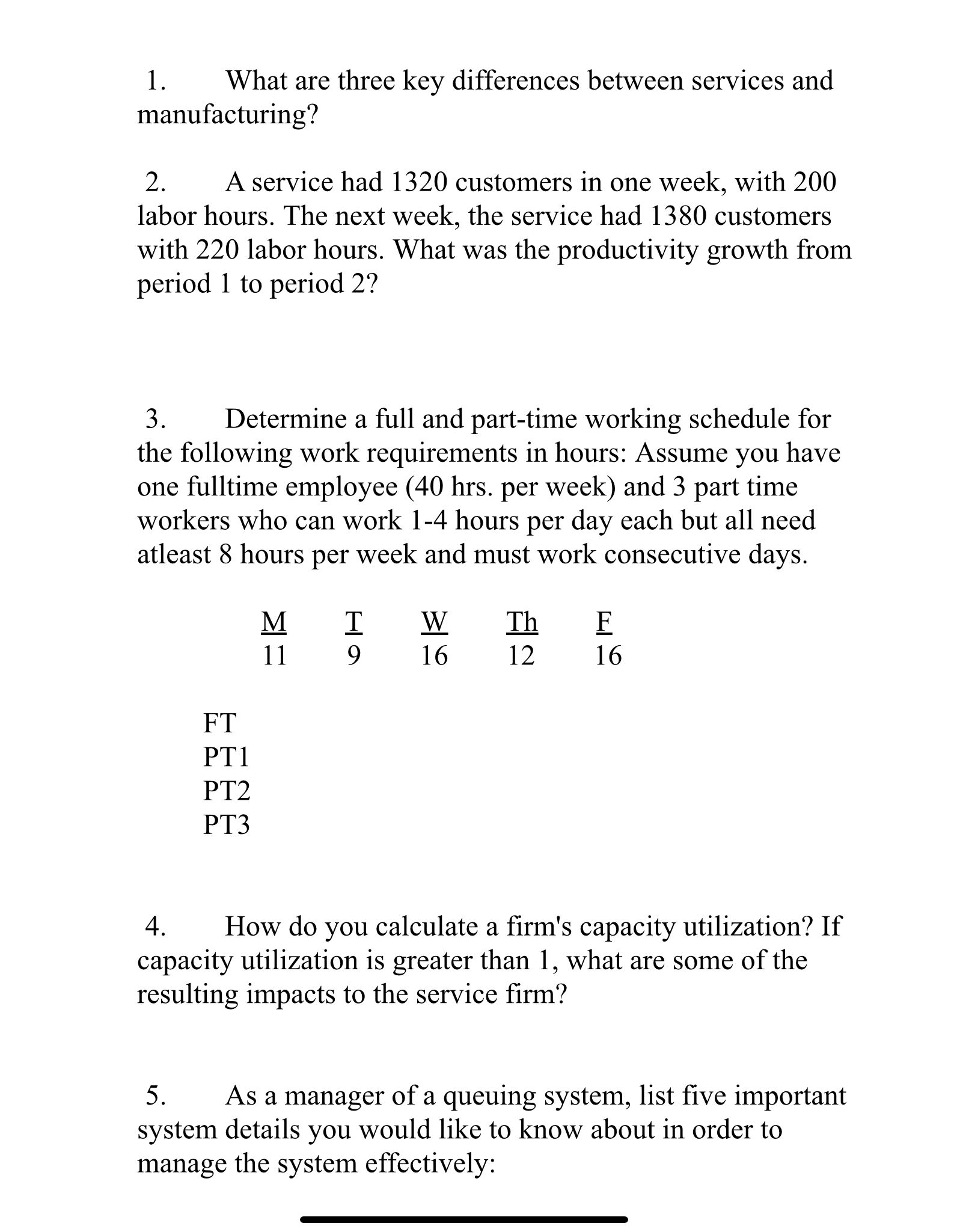 Solved What are three key differences between services and | Chegg.com