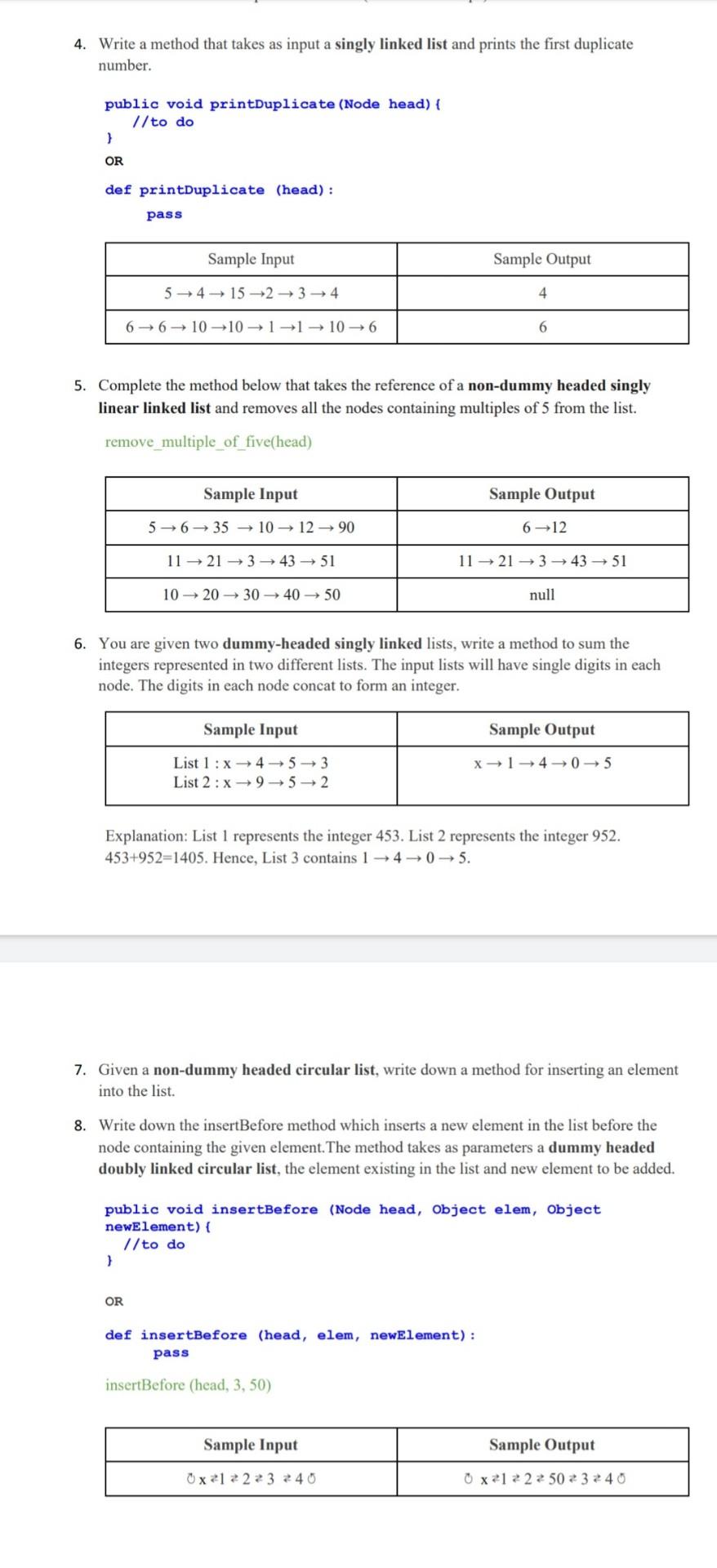 Assignment Tasks: 1. Given a circular array of | Chegg.com