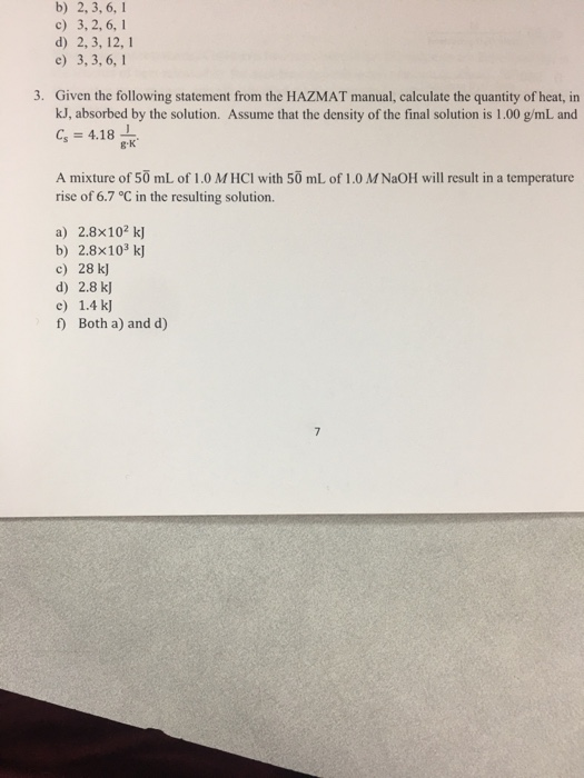 Solved b) 2, 3, 6, c) 3, 2, 6, d) 2, 3, 12, e) 3, 3, 6,1 3. | Chegg.com