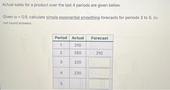 Solved Given the following actual and forecast values, | Chegg.com