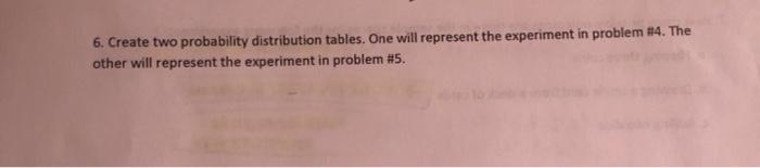 Solved 6. Create two probability distribution tables. One | Chegg.com