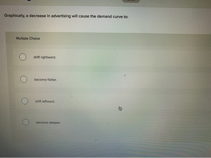 Solved Graphically, a decrease in advertising will cause the | Chegg.com