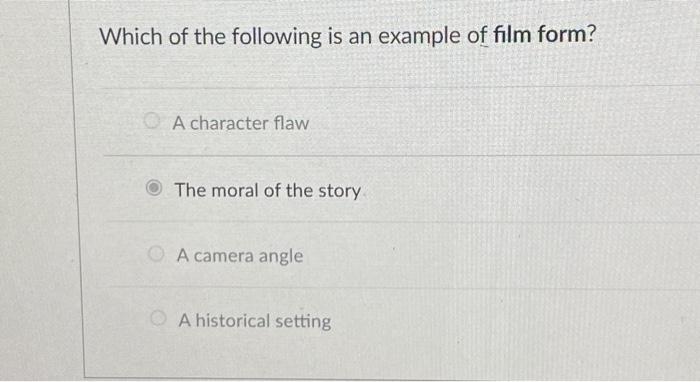 Solved Which of the following is an example of film form? A | Chegg.com