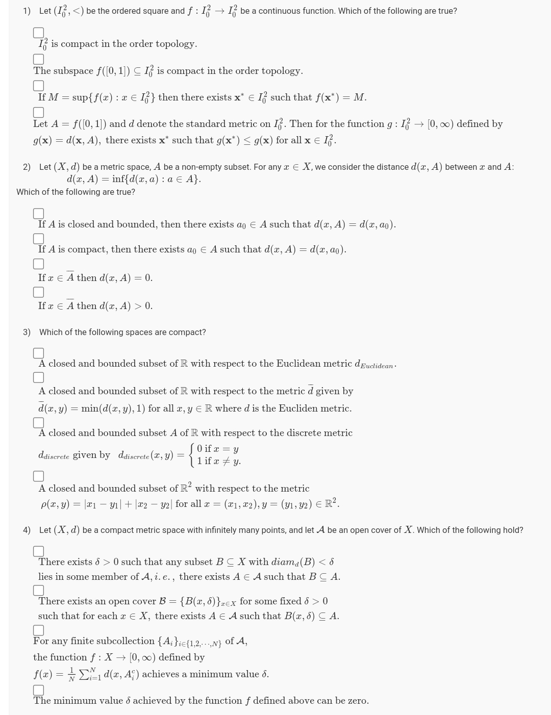 Solved More than one option is correct in all | Chegg.com