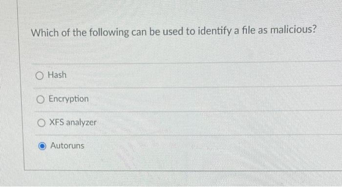 Which of the following can be used to identify a file | Chegg.com