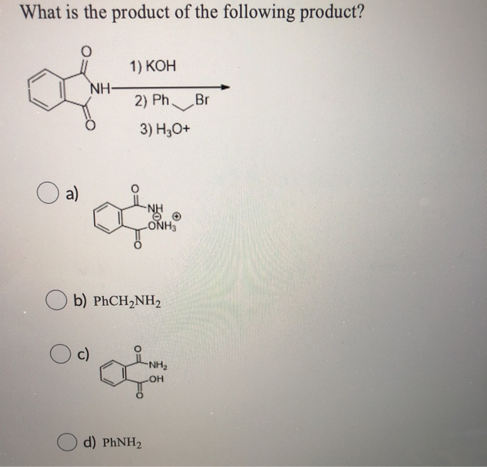 Solved What is the product of the following product? 1) KOH | Chegg.com