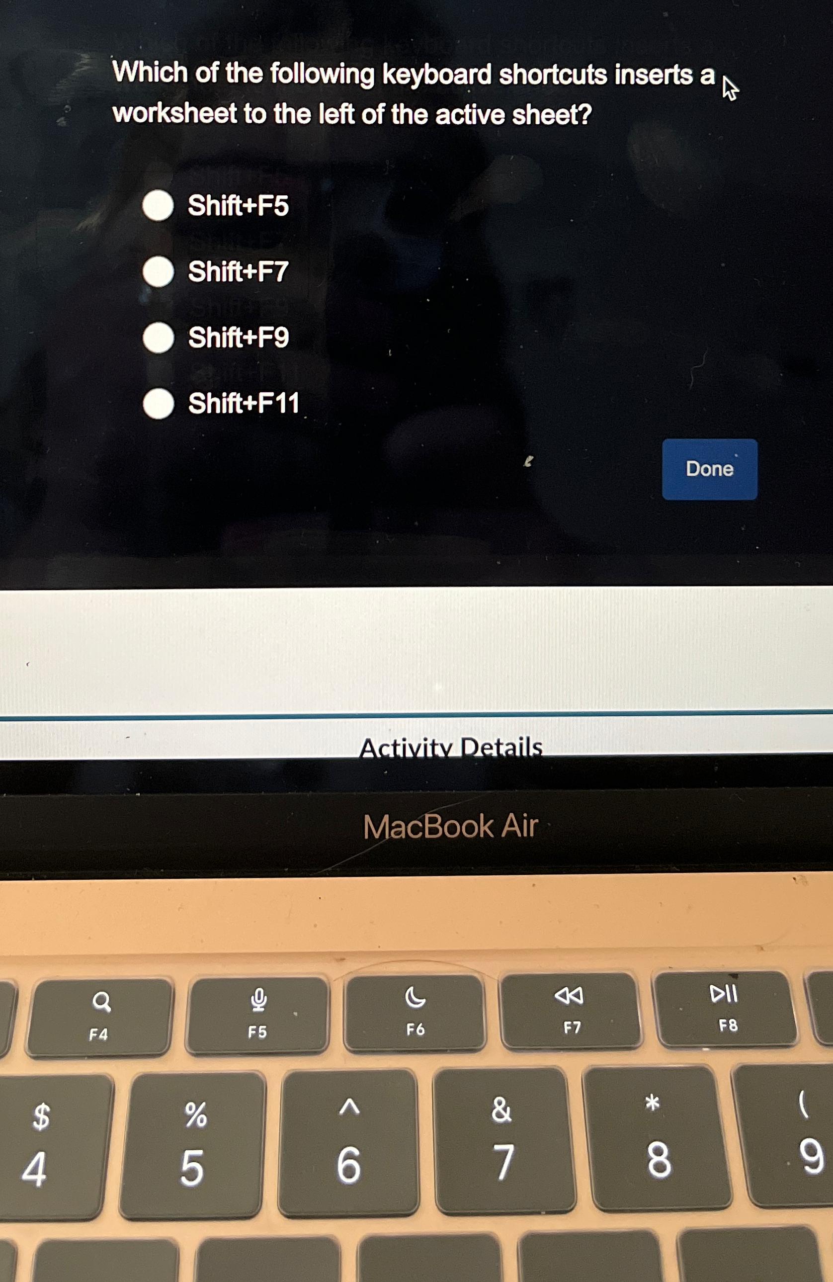 Solved Which of the following keyboard shortcuts inserts a | Chegg.com