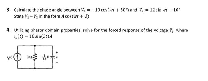 Solved 3. Calculate the phase angle between | Chegg.com