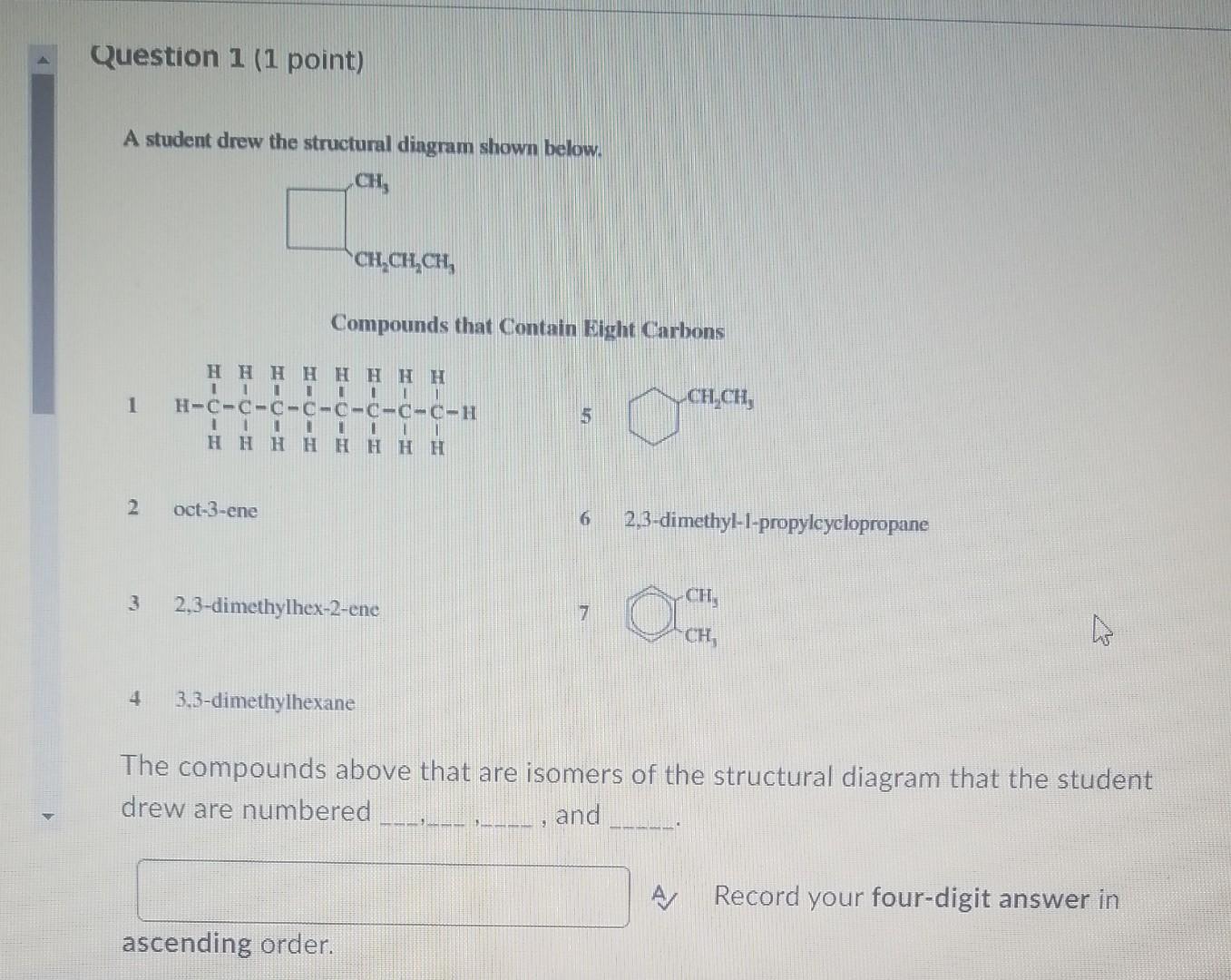 Solved A student drew the structural diagram shown below. | Chegg.com