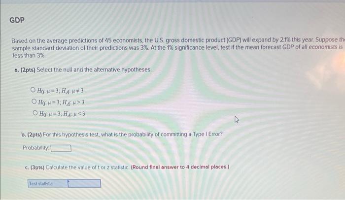 Solved Based on the average predictions of 45 economists, | Chegg.com