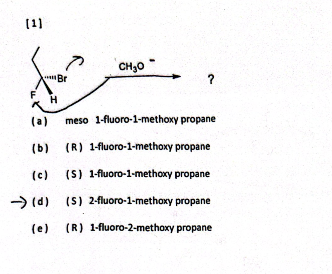Solved ?(a) ﻿meso 1-fluoro-1-methoxy | Chegg.com