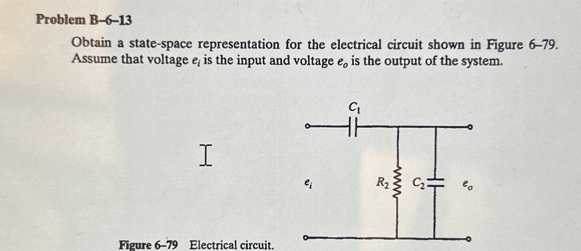 Solved Problem B-6-13Obtain a state-space representation for | Chegg.com