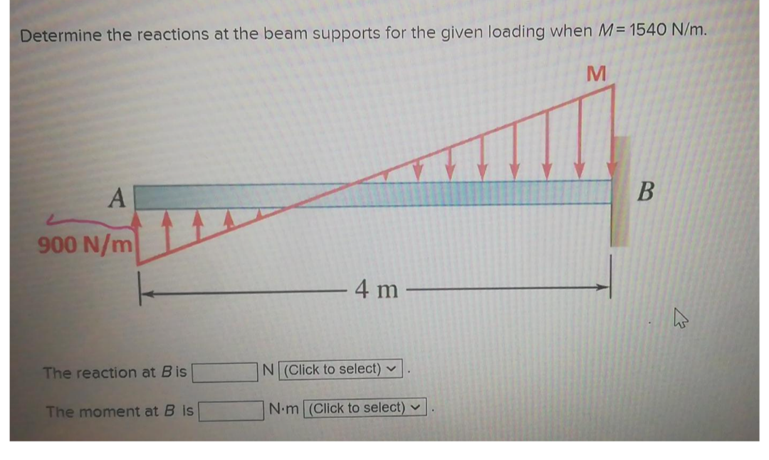 Solved Determine the reactions at the beam supports for the | Chegg.com
