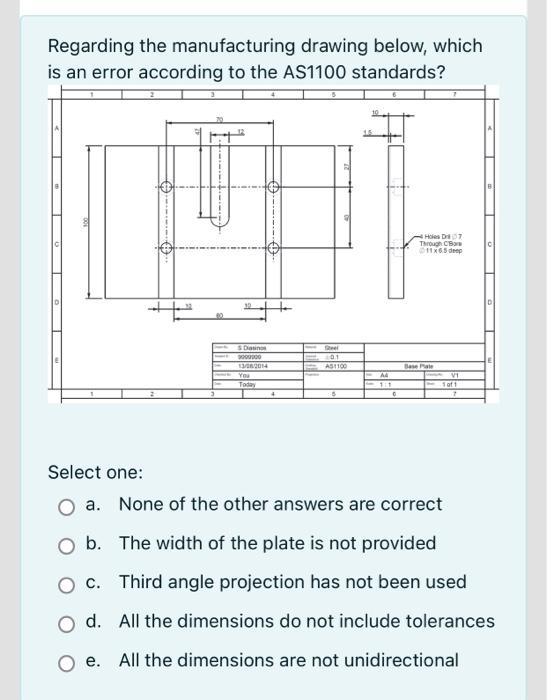 Solved Regarding the manufacturing drawing below, which is | Chegg.com