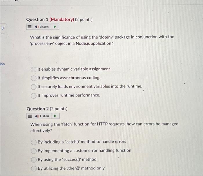 Solved What is the primary role of the 'fetch' function in | Chegg.com