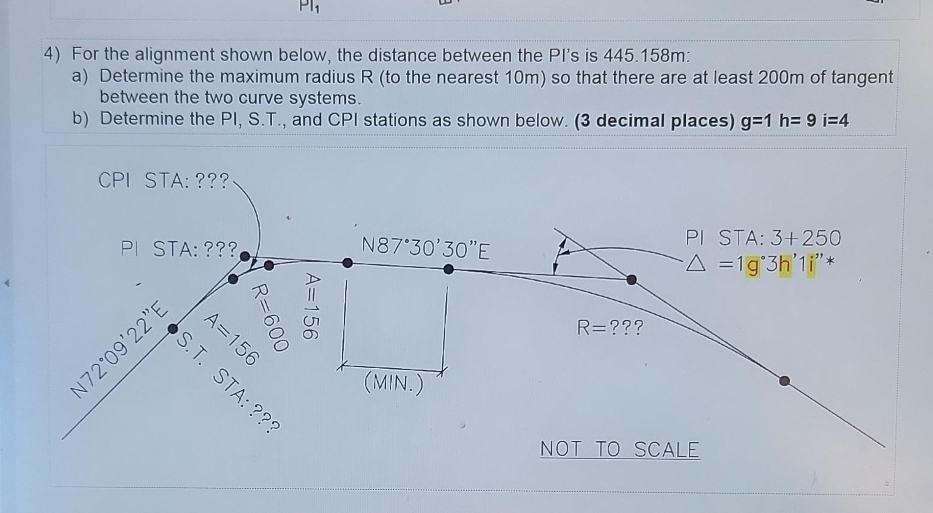 Solved 4) For the alignment shown below, the distance | Chegg.com