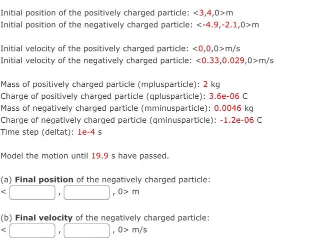Solved Initial position of the positively charged particle: | Chegg.com