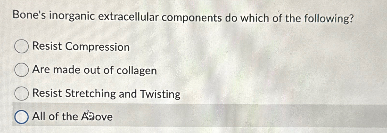 Solved Bone's inorganic extracellular components do which of | Chegg.com