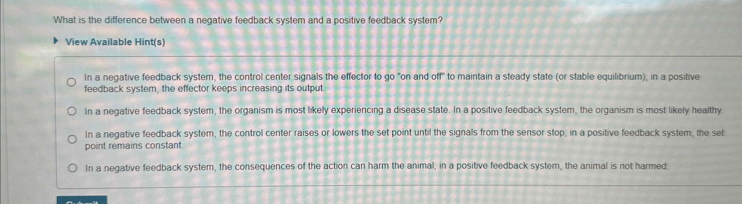Solved What is the difference between a negative feedback | Chegg.com