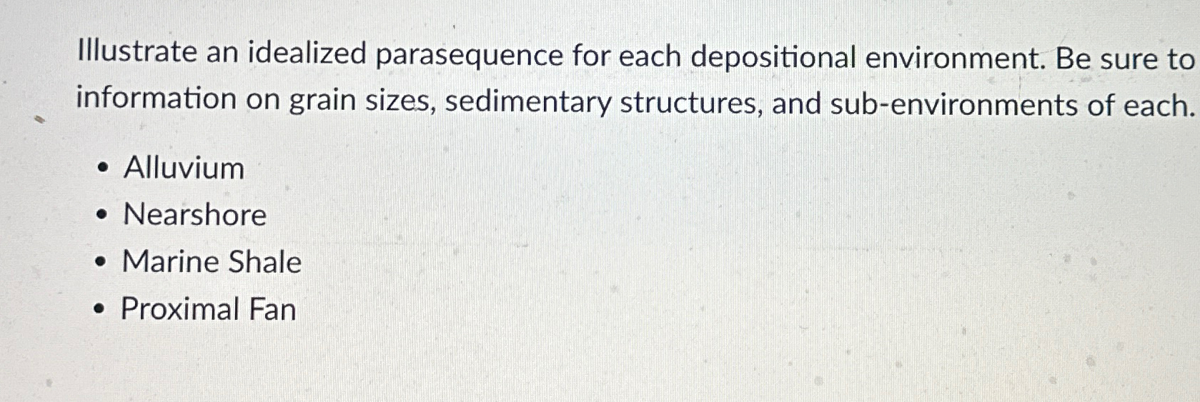 Solved Illustrate an idealized parasequence for each | Chegg.com