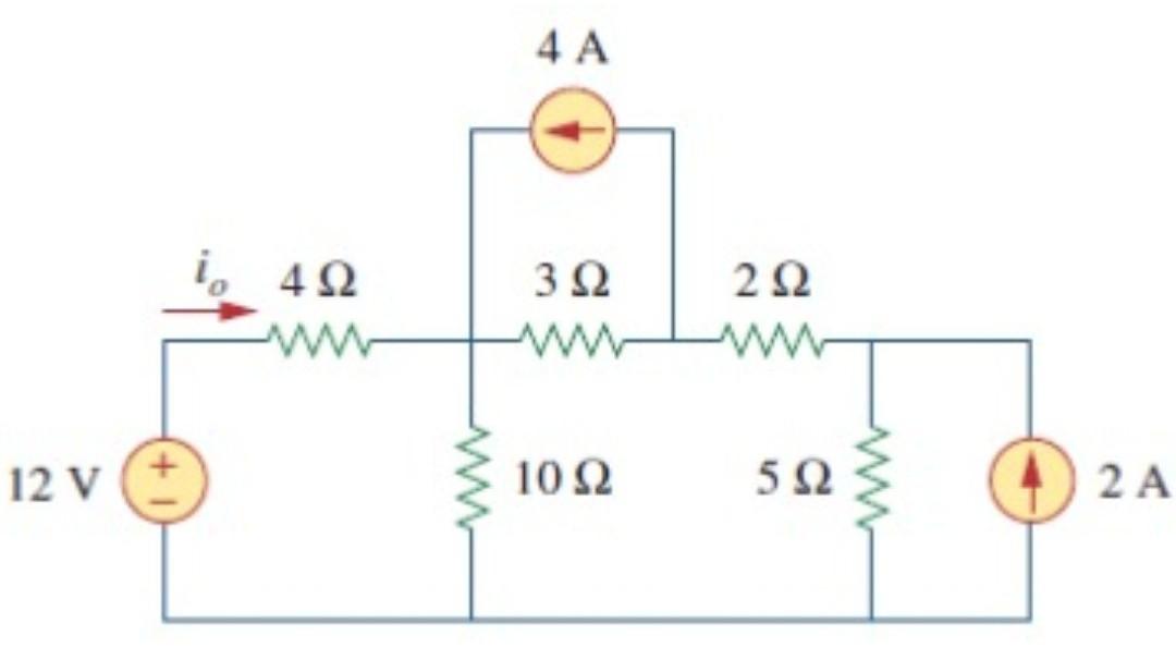 Solved use superposition theorem to find io, then use source | Chegg.com