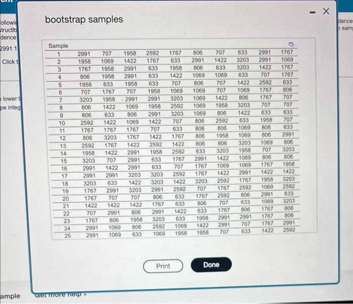Solved bootstrap samplesconfidences interval to the | Chegg.com