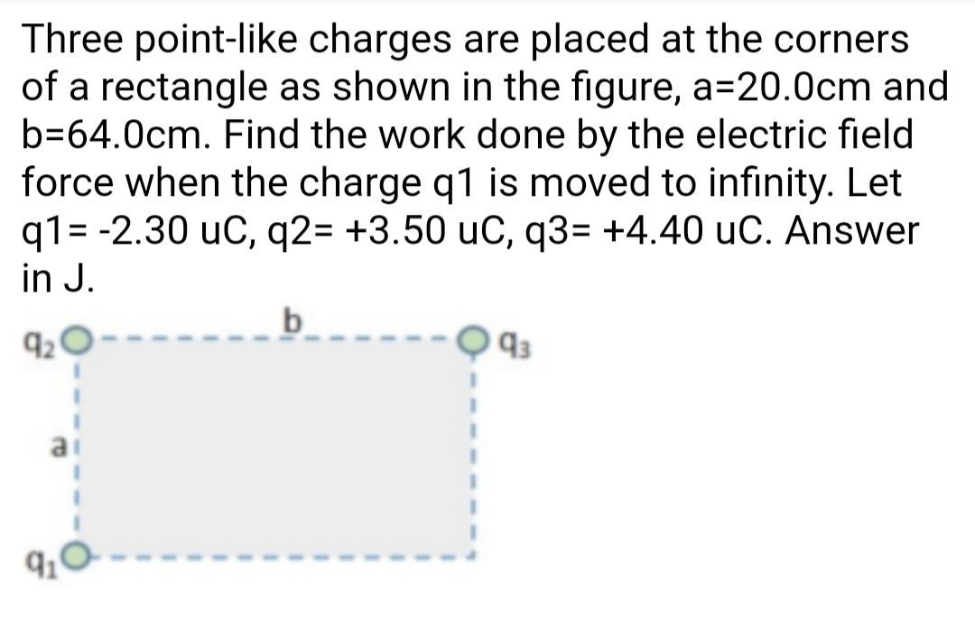 Solved Three point-like charges are placed at the corners of | Chegg.com