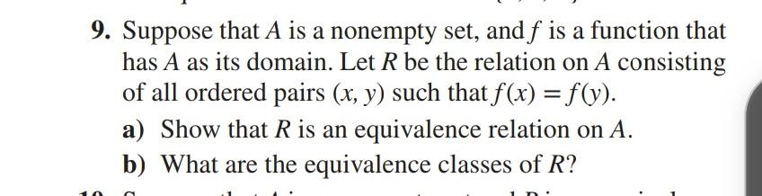 Solved Suppose That A Is A Nonempty Set And F Is A Function 