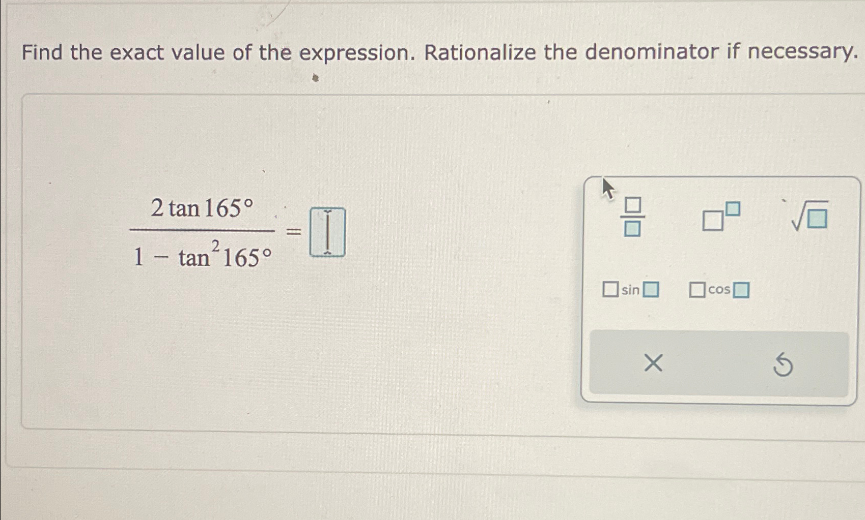 Solved Find the exact value of the expression. Rationalize | Chegg.com
