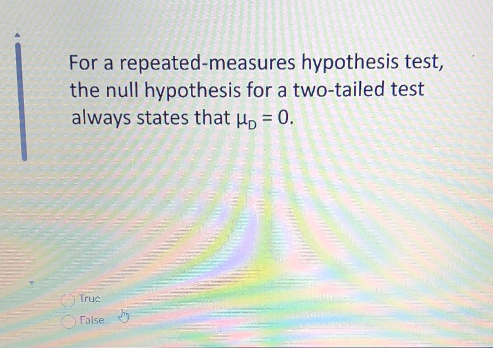 Solved For a repeated-measures hypothesis test, the null | Chegg.com