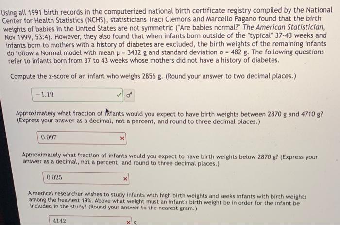 Solved ng all 1991 birth records in the computerized | Chegg.com