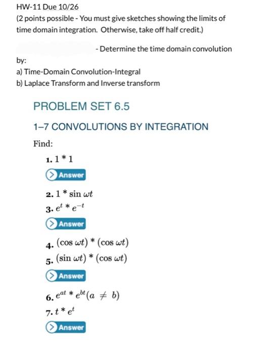 Solved HW-11 Due 10/26 ( 2 points possible - You must give | Chegg.com