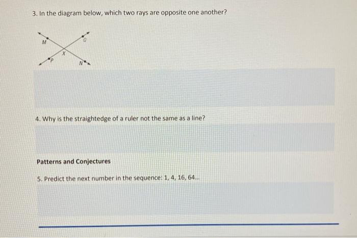 Solved 3. In the diagram below, which two rays are opposite | Chegg.com