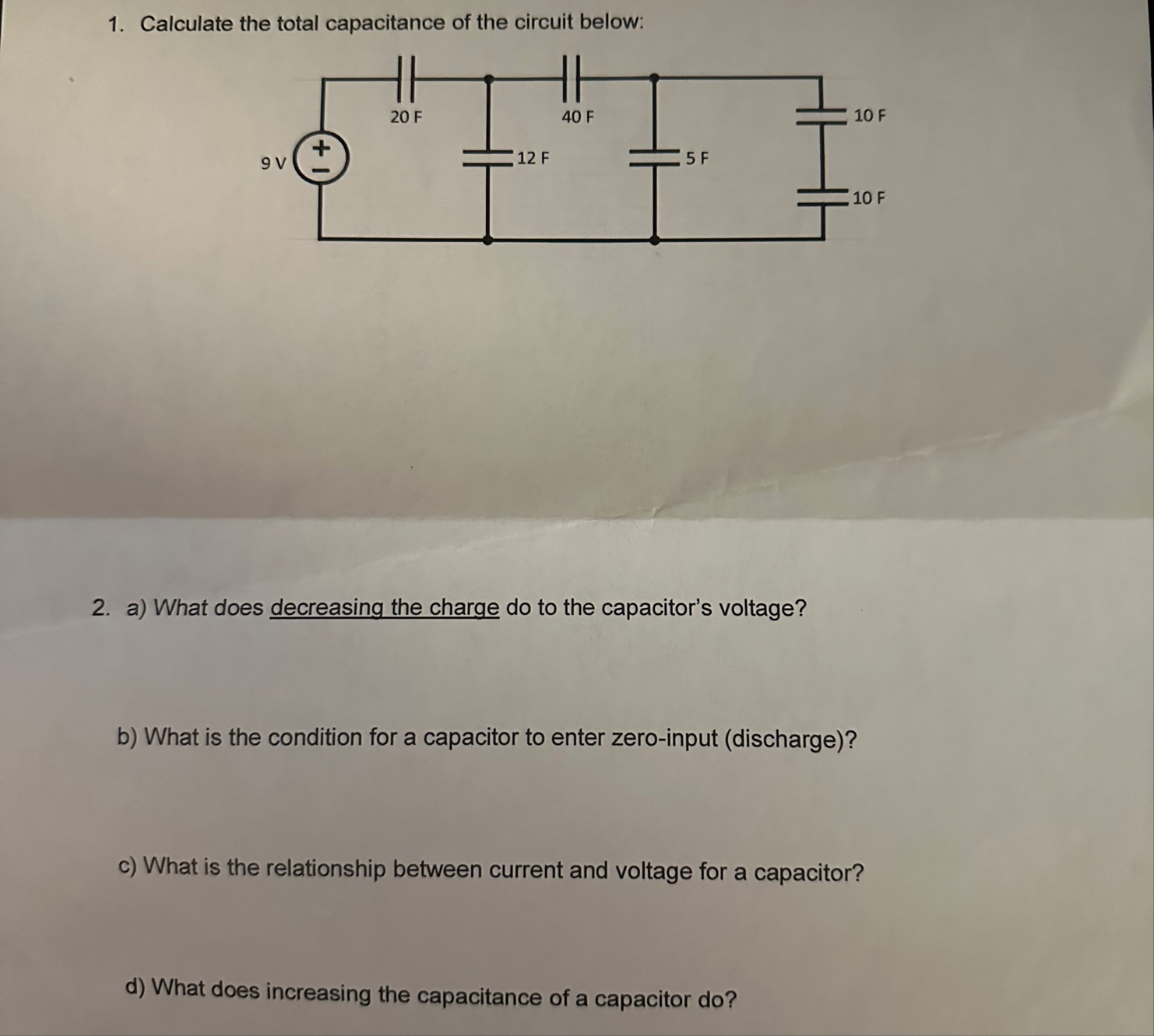 Solved Calculate the total capacitance of the circuit | Chegg.com