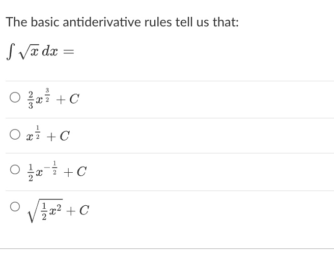 Solved The basic antiderivative rules tell us | Chegg.com