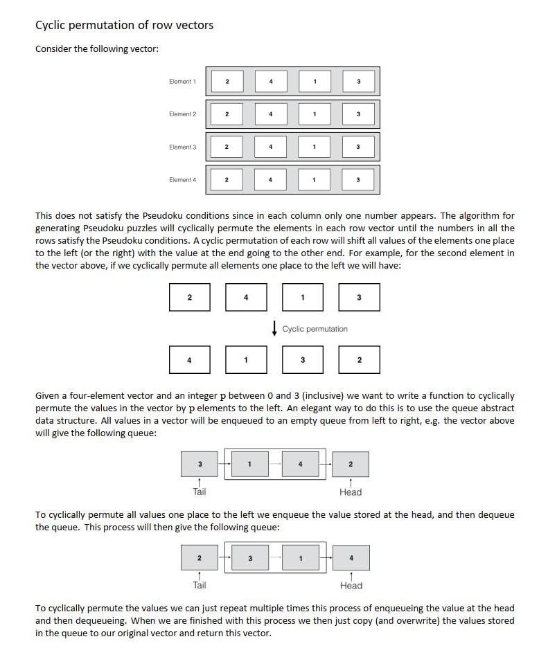 Solved Cyclic permutation of row vectors Consider the | Chegg.com