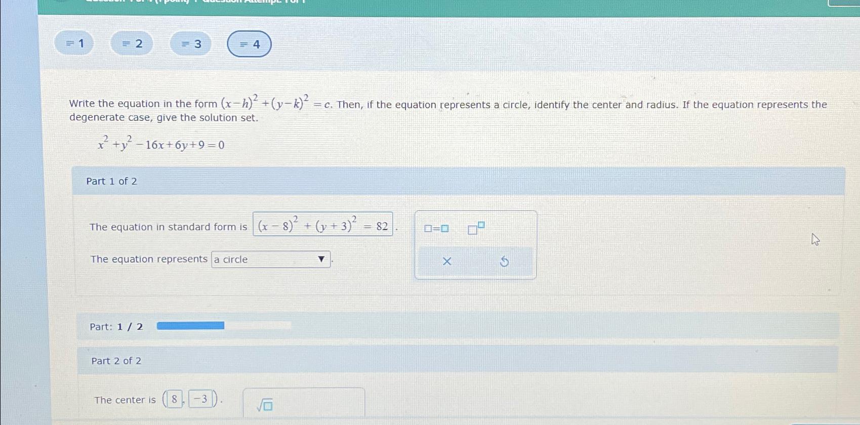 Solved =1,-=2,-=3Write the equation in the form | Chegg.com