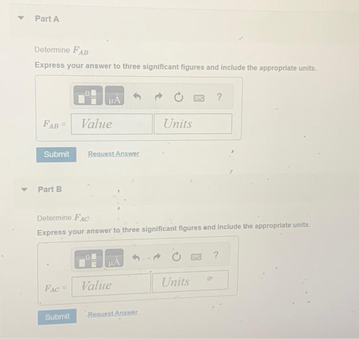 Solved Determine the force in cables AB and AC necessary to | Chegg.com