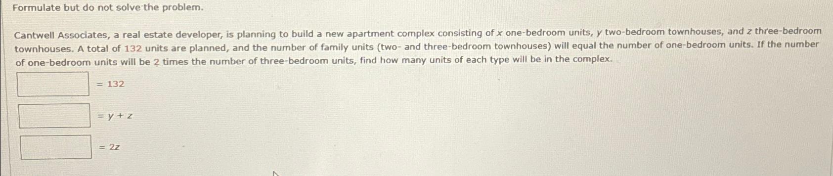 Solved Formulate but do not solve the problem. of | Chegg.com