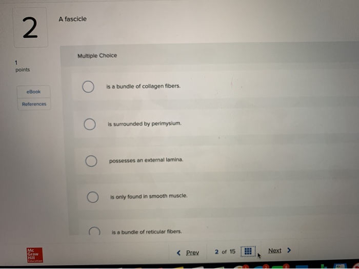 Solved A fascicle Multiple Choice points o is a bundle of | Chegg.com