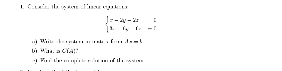 Solved Consider the system of linear | Chegg.com