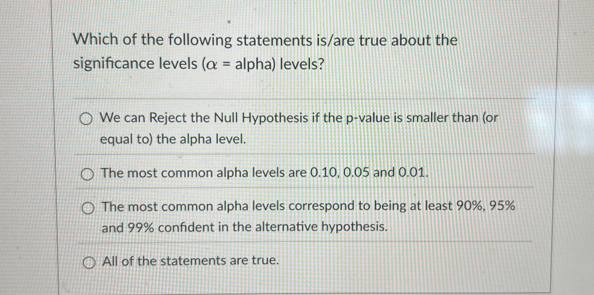 Solved Which of the following statements is/are true about | Chegg.com